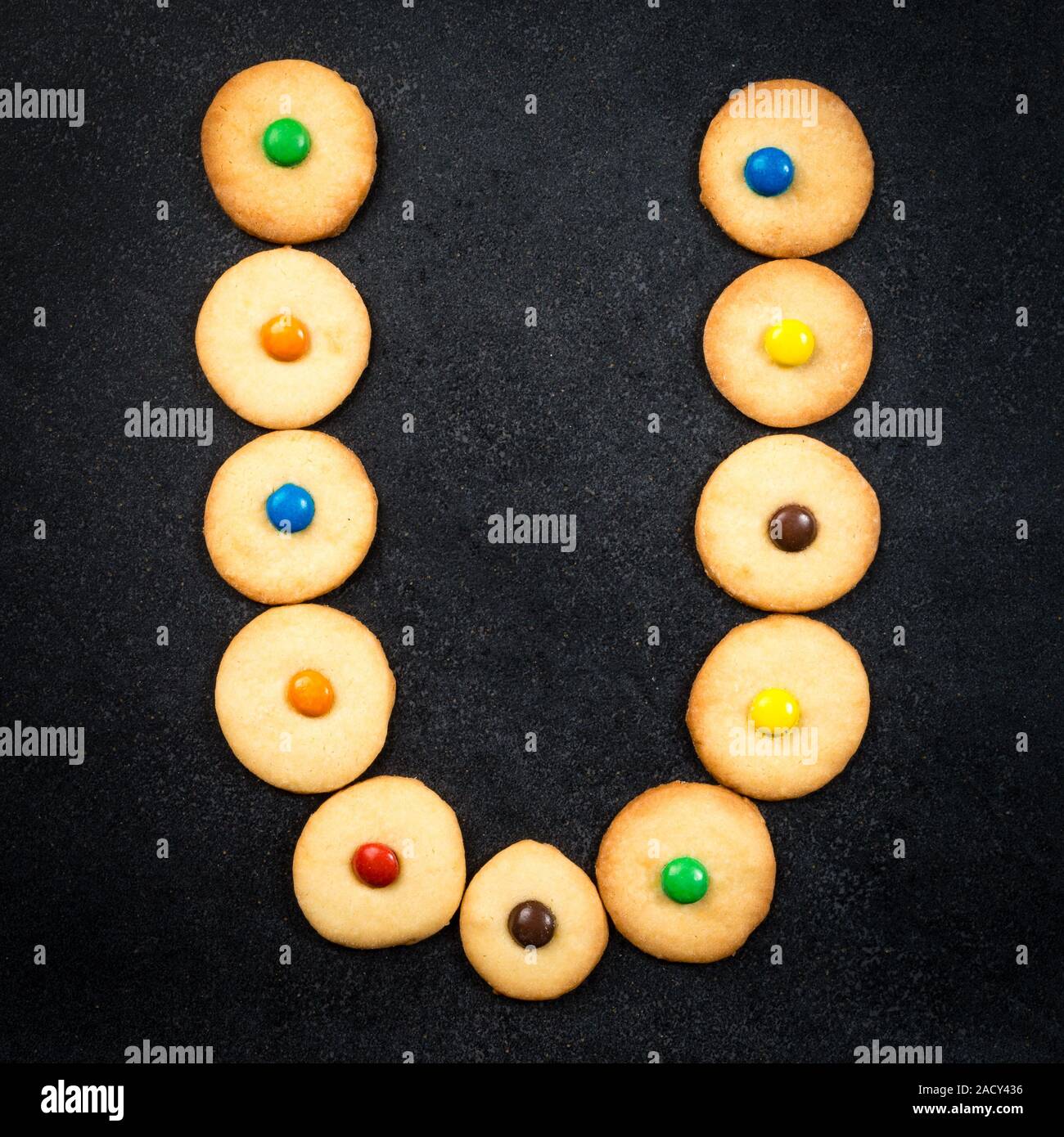 Homemade child cookies - U letter of the alphabet Stock Photo - Alamy