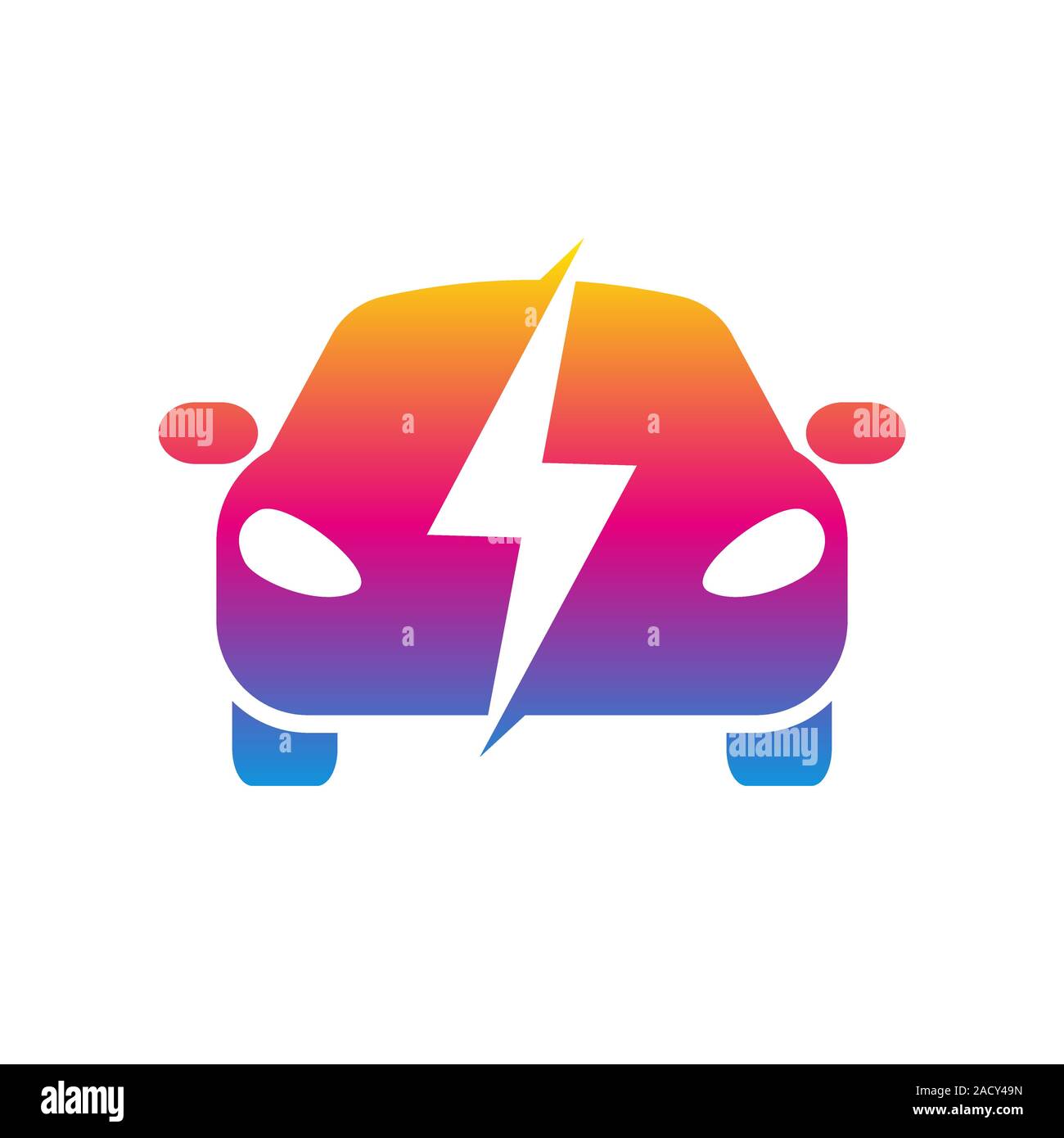 Electro car colorful icon. Trendy electro car logo concept on white ...
