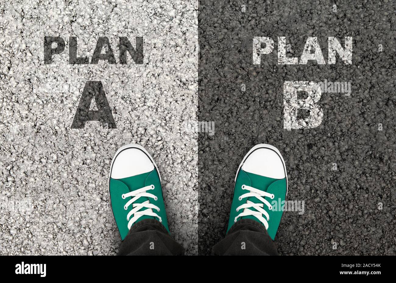 Student is torn between plan A and B Stock Photo - Alamy