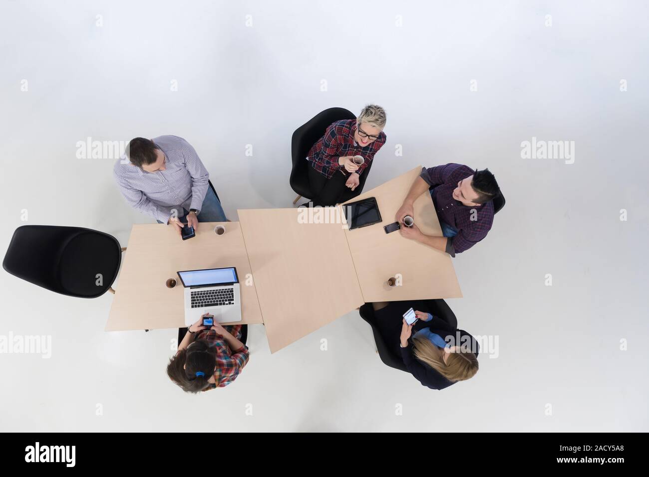 aerial view of Business people group on meeting Stock Photo - Alamy