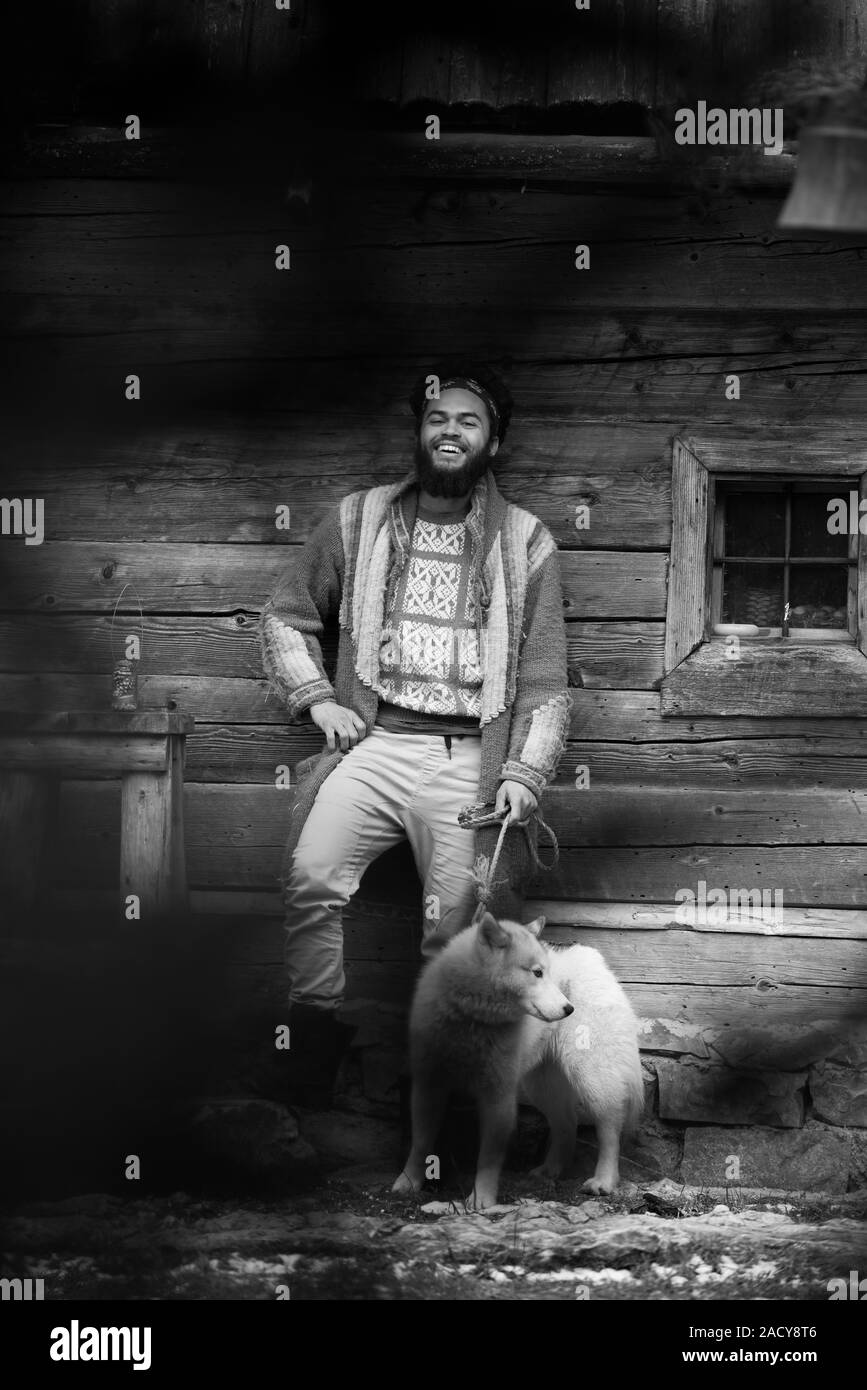 Wooden house in male Black and White Stock Photos & Images - Alamy