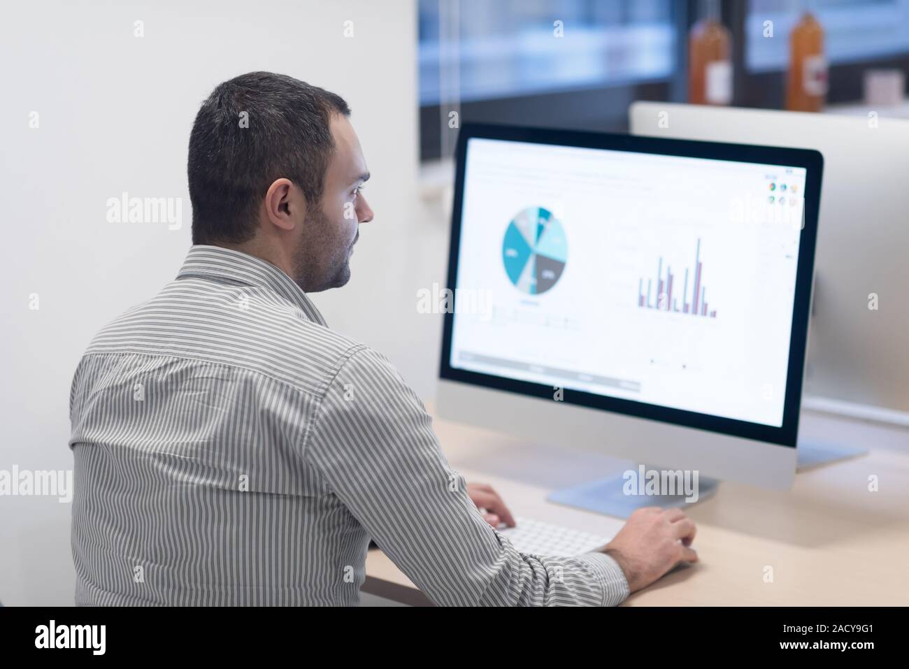 startup business, software developer working on computer Stock Photo ...