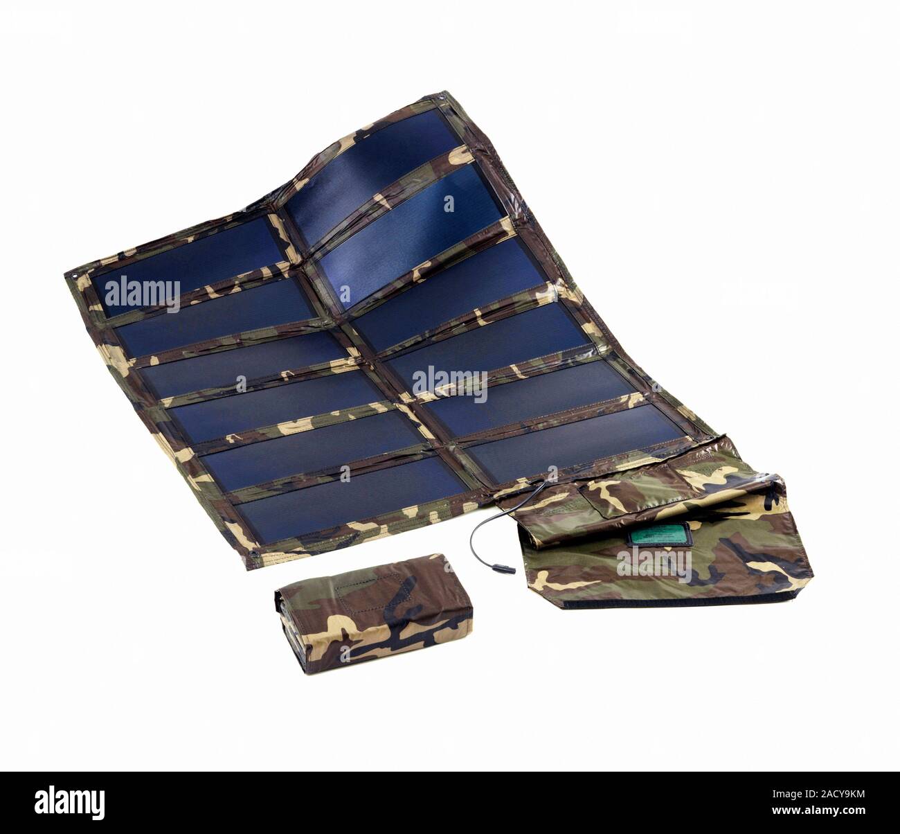 Portable solar panels. Pack containing thin flexible photovoltaic (PV ...