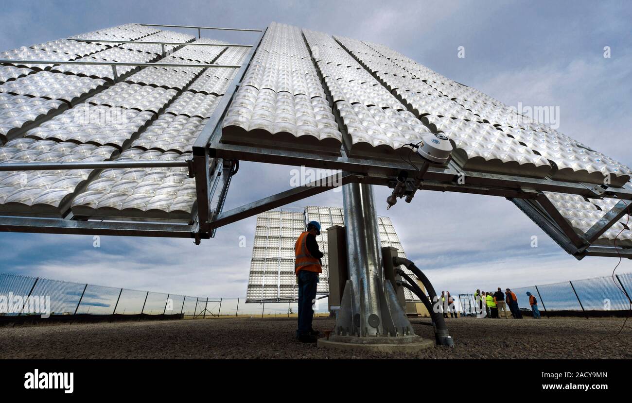 Solar test facility. Site of a concentrating solar photovoltaic system ...