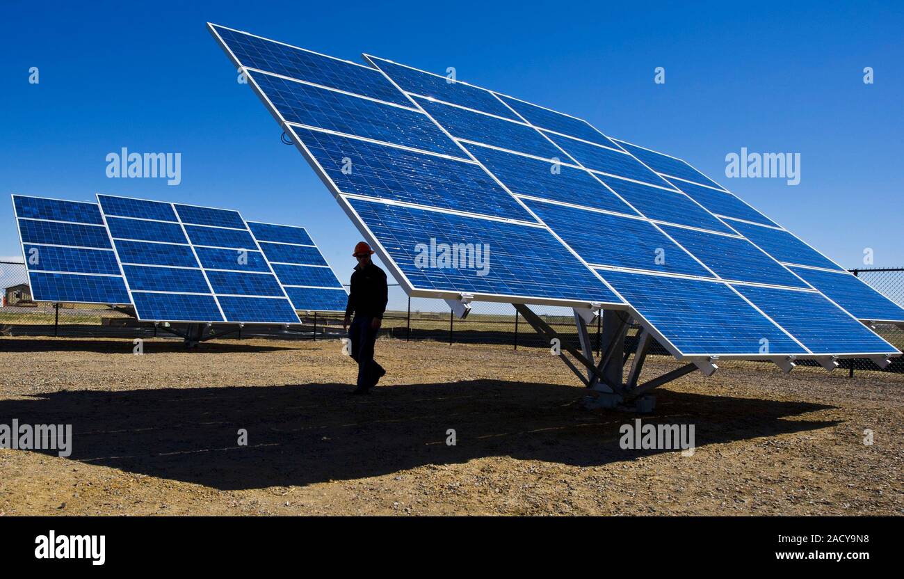 Solar test facility. Site of a concentrating solar photovoltaic system ...