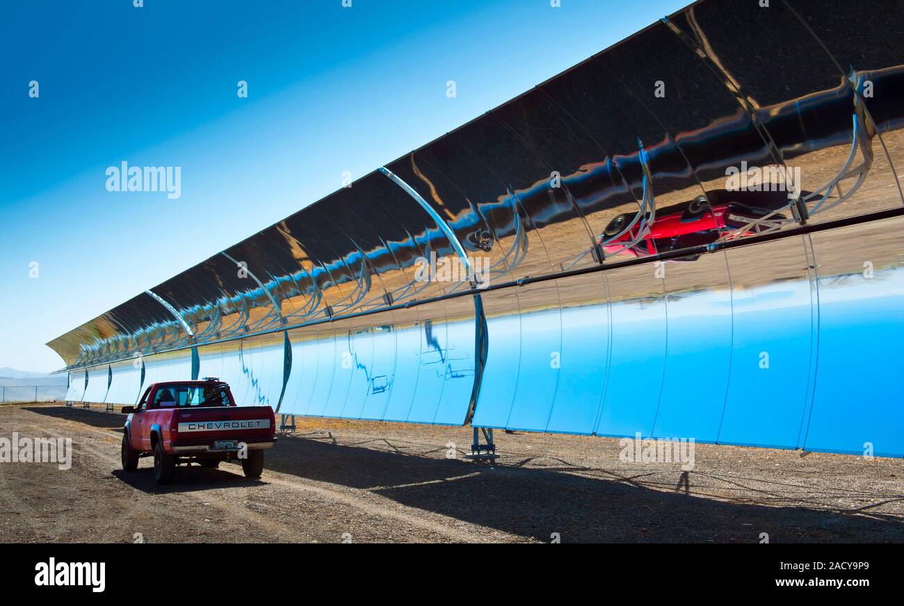 Solar test and research facility. Heliostat at the SkyFuel Inc ...