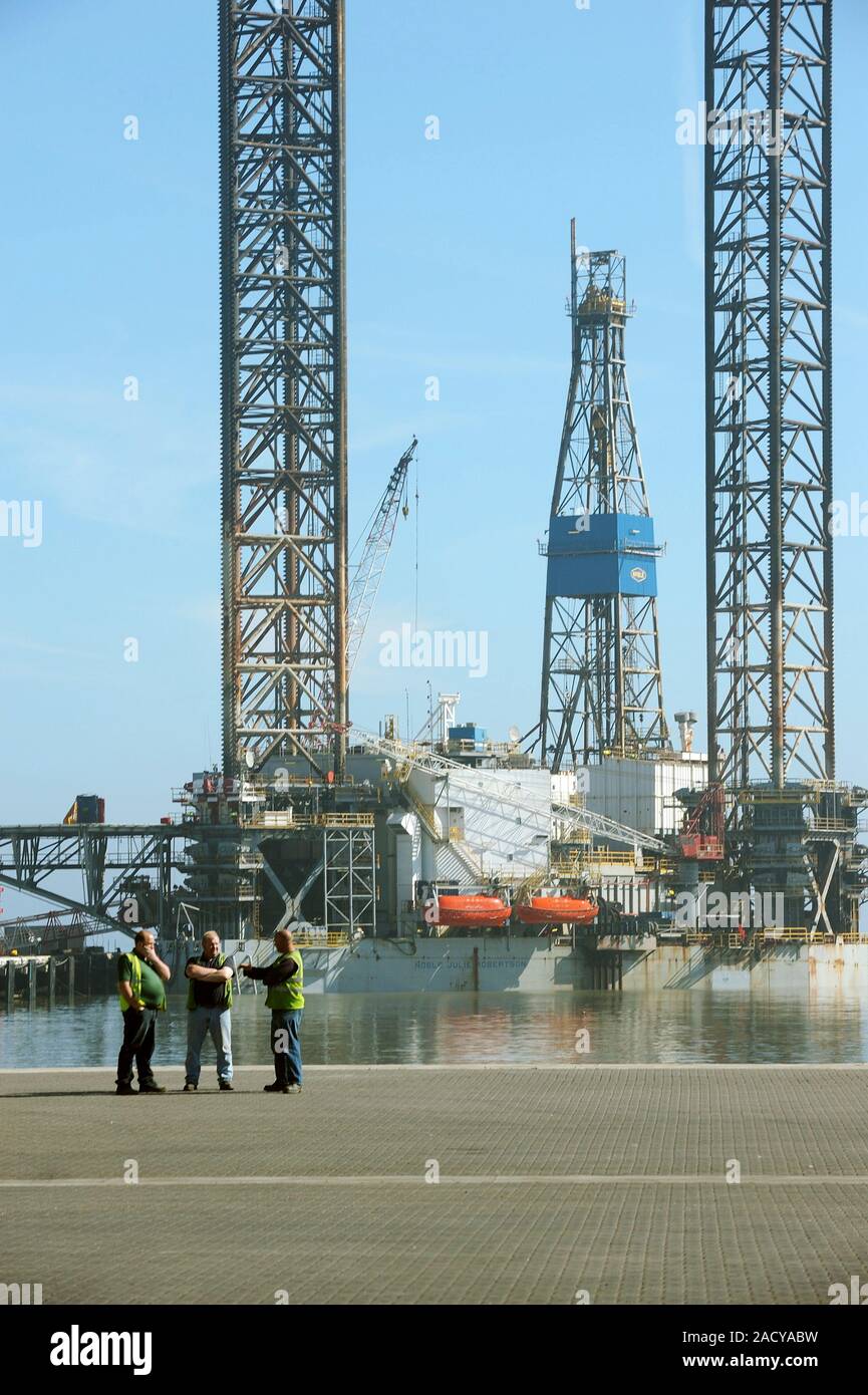Offshore wind farm platform under construction. Photographed at East ...