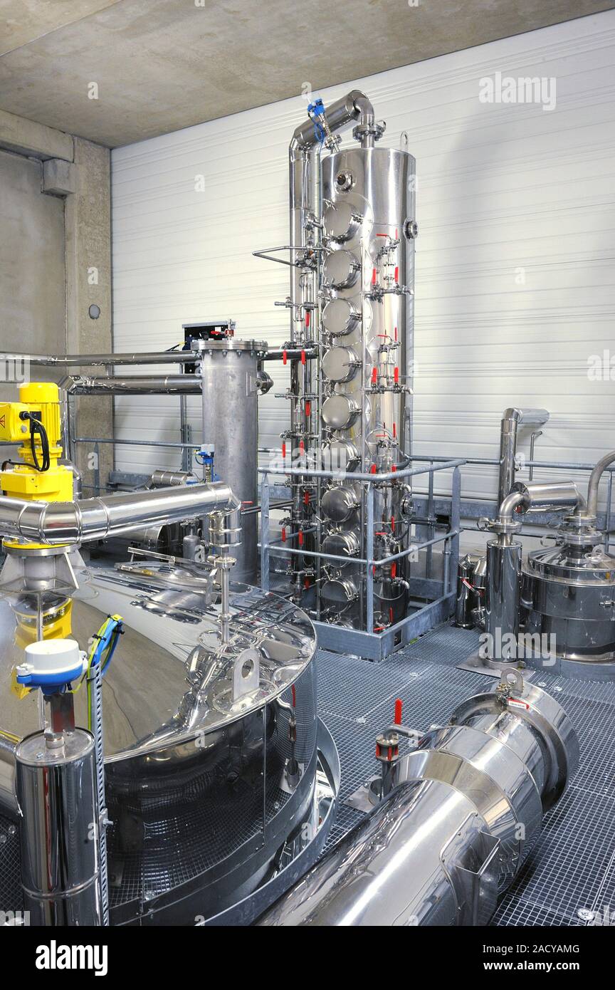 Bioethanol fuel production. Distillation apparatus and column for the ...