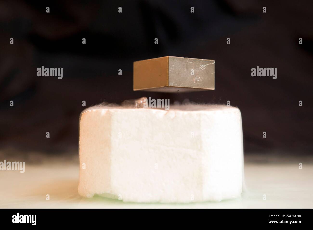 Superconducting magnet. The superconducting element is cooled by liquid ...