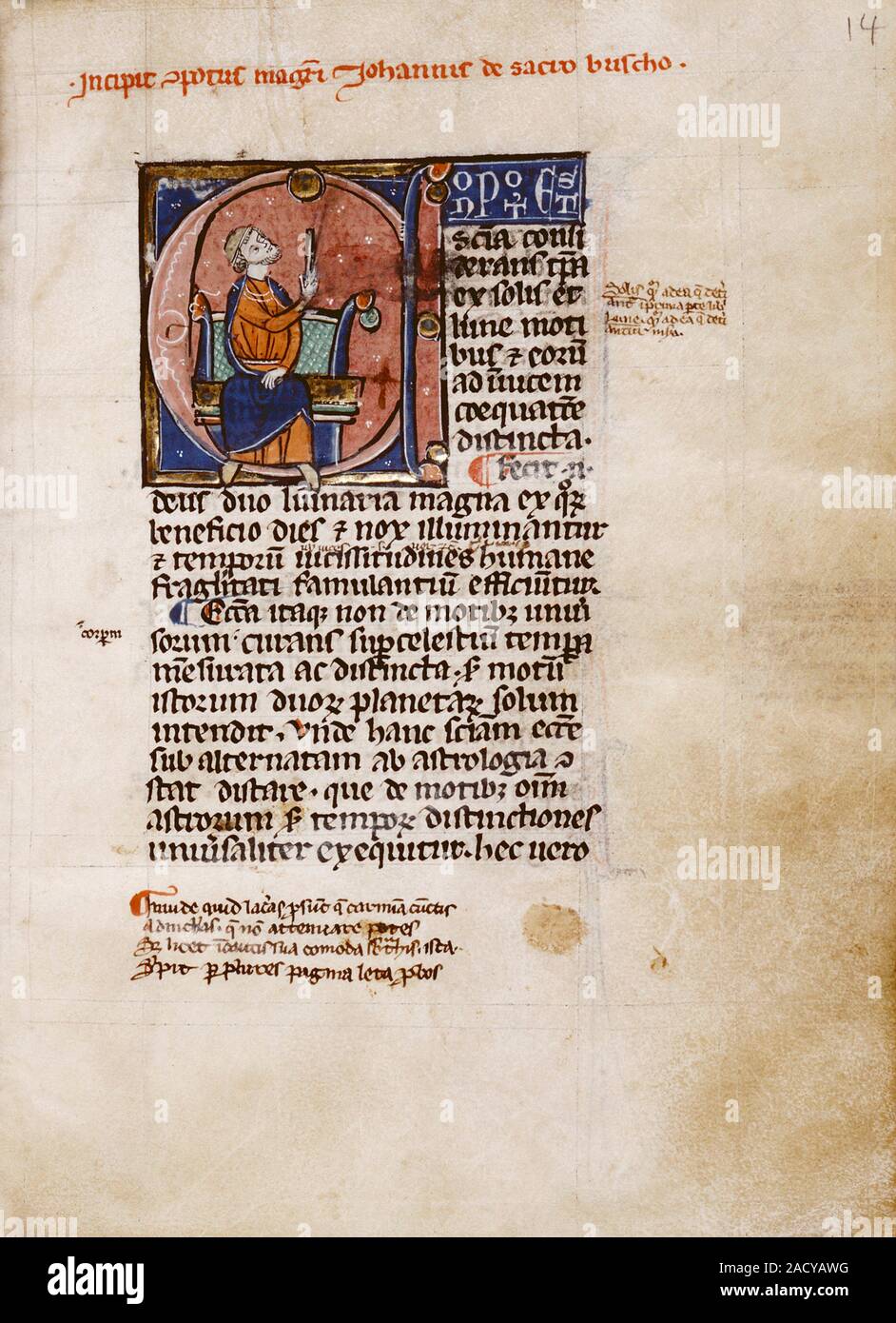 Medieval manuscript. 1230 manuscript by the Parisian astronomer and ...