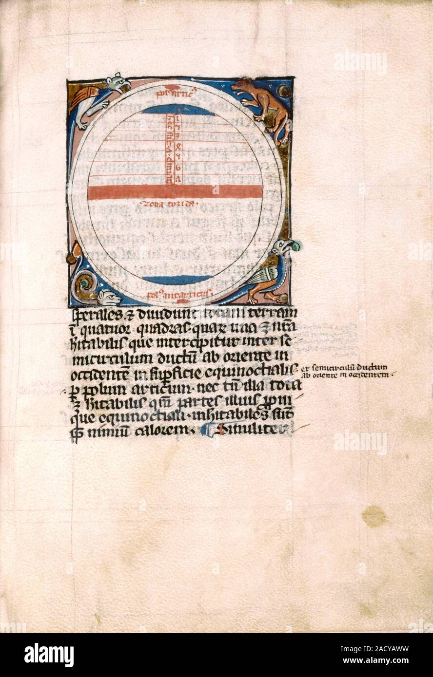 Medieval meteorological manuscript. 1230 extract from De sphaera mundi ...