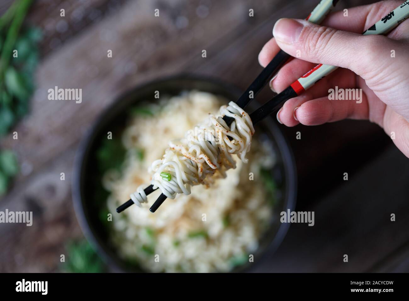 Chinese noodles. Top view Stock Photo - Alamy