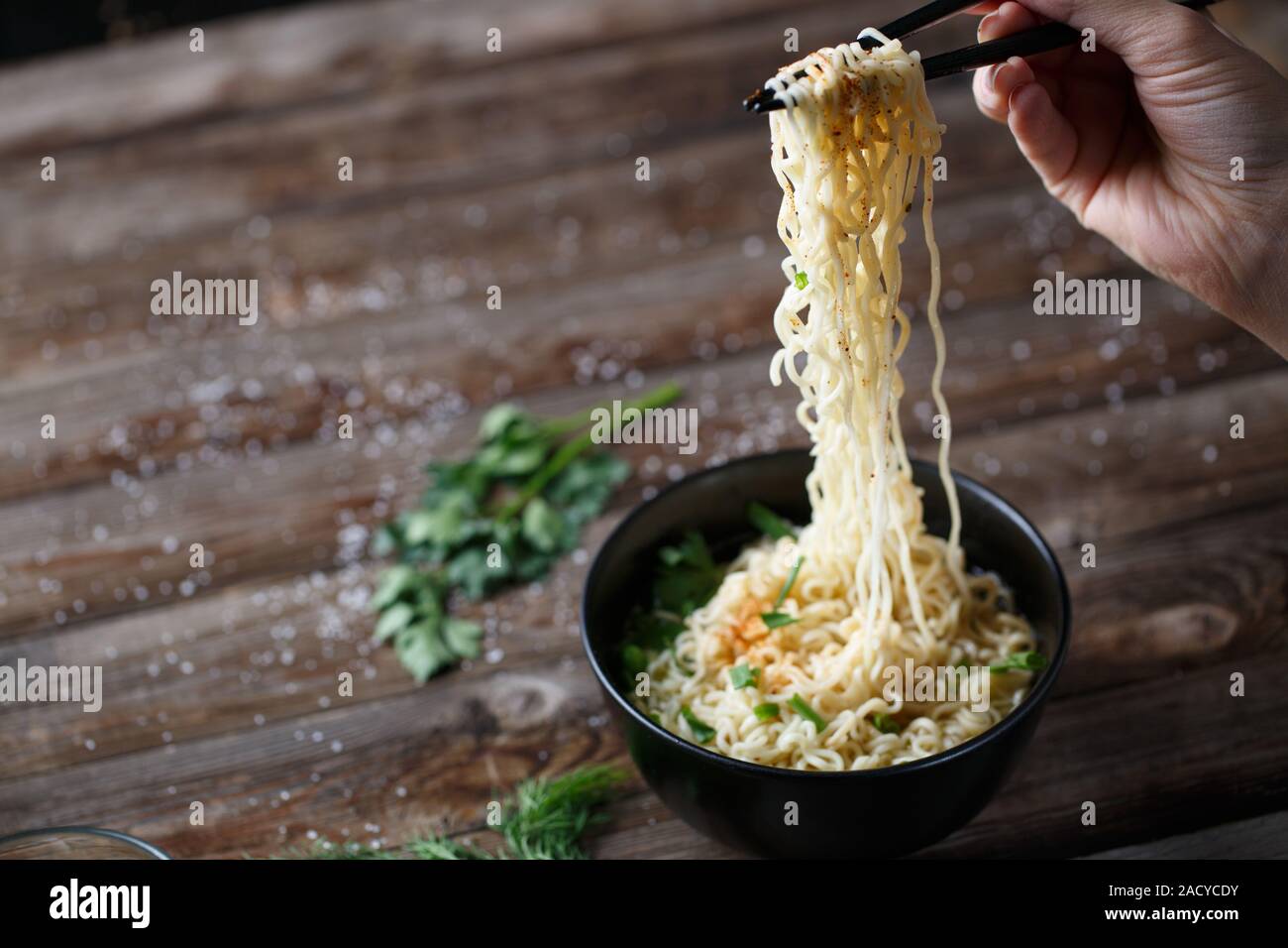 Chinese noodles. Top view Stock Photo - Alamy