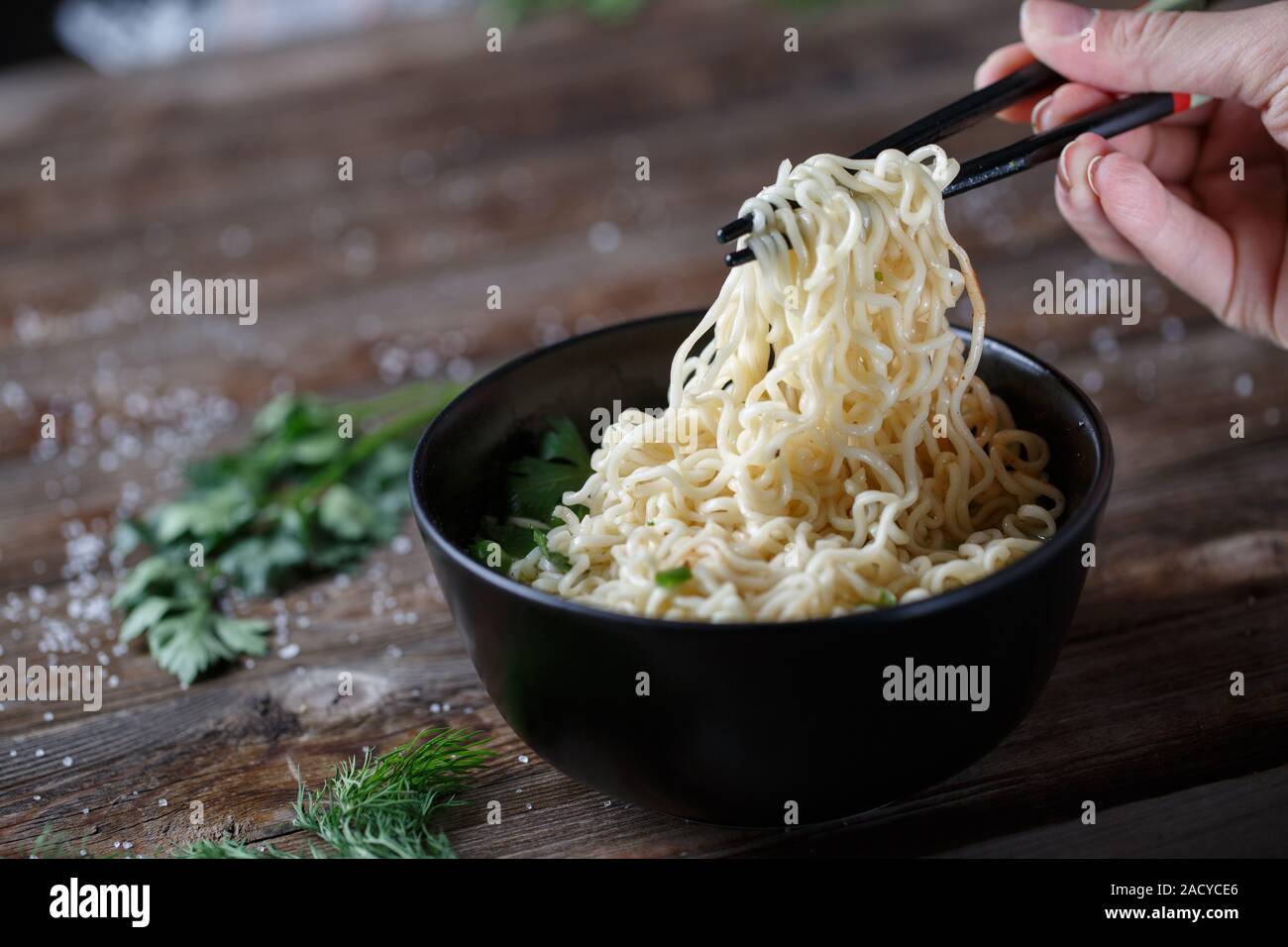 Chinese noodles. Top view Stock Photo - Alamy