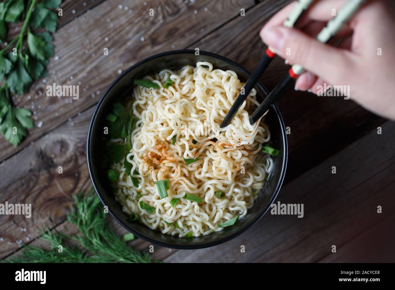 Chinese noodles. Top view Stock Photo - Alamy