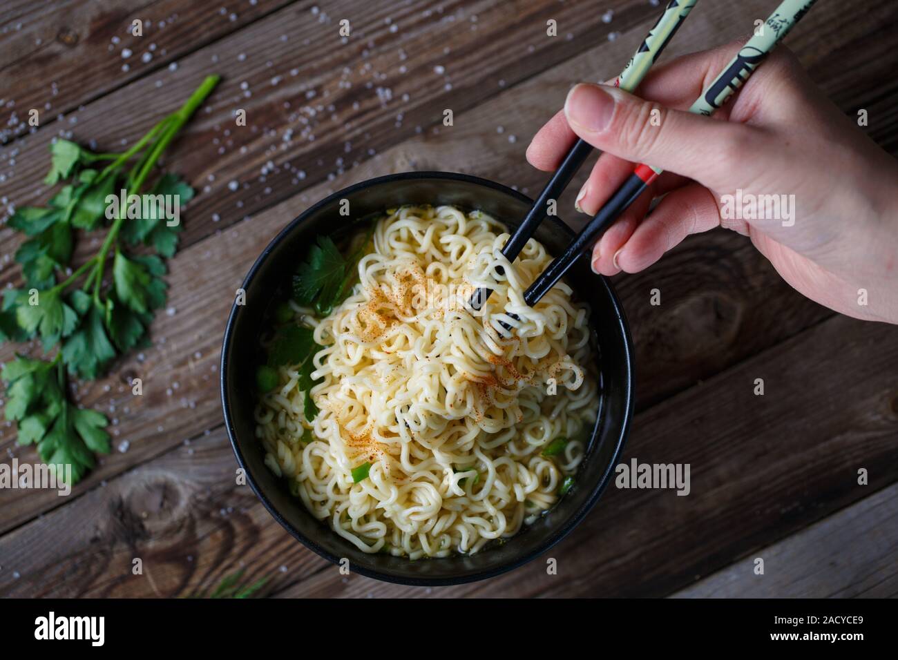 Chinese noodles. Top view Stock Photo - Alamy