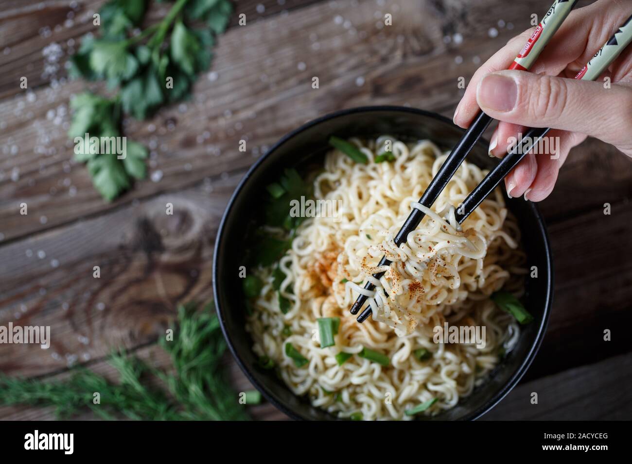 Chinese noodles. Top view Stock Photo - Alamy