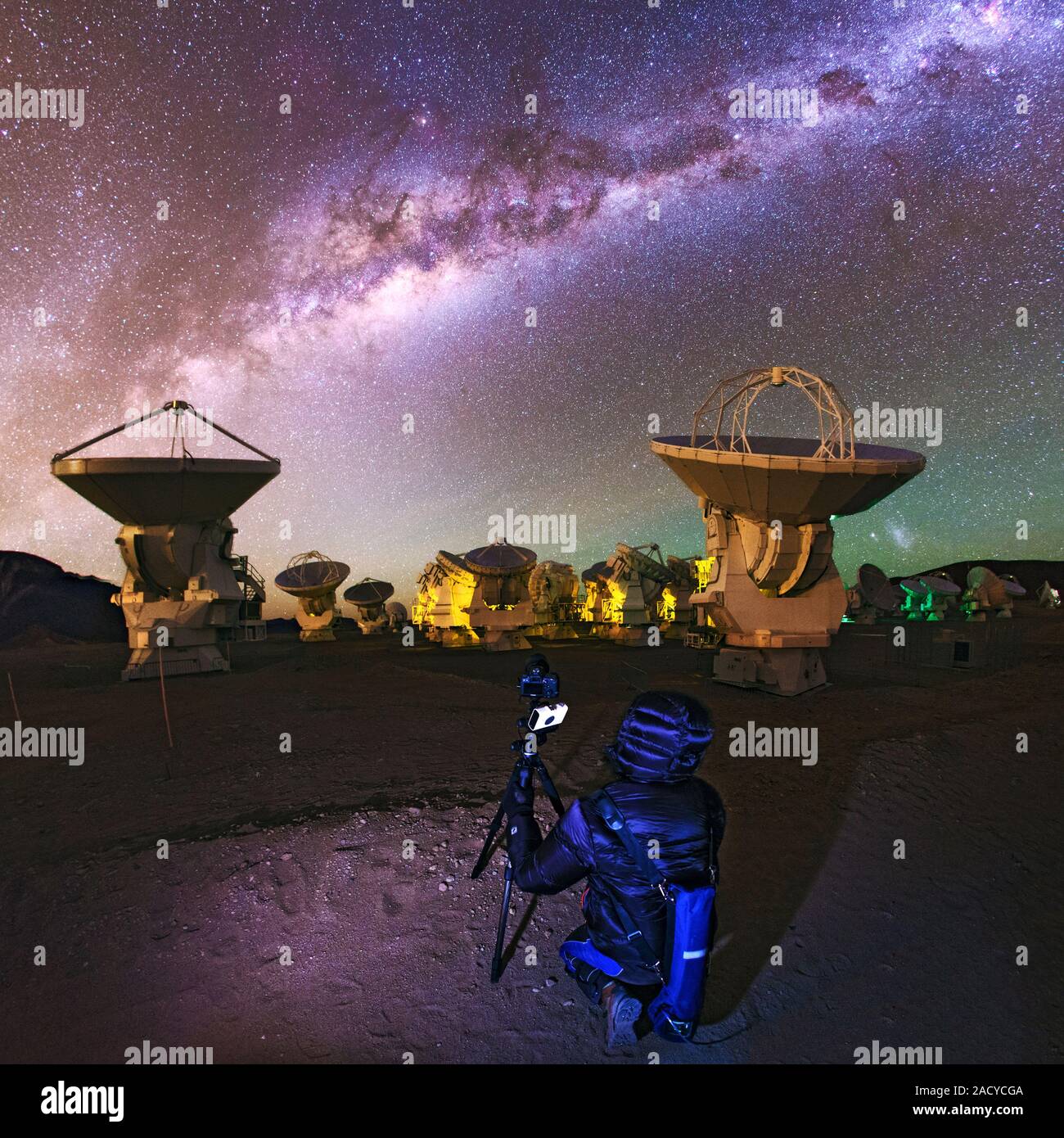 Photographing the ALMA radio astronomy antennae. ALMA (Atacama Large ...