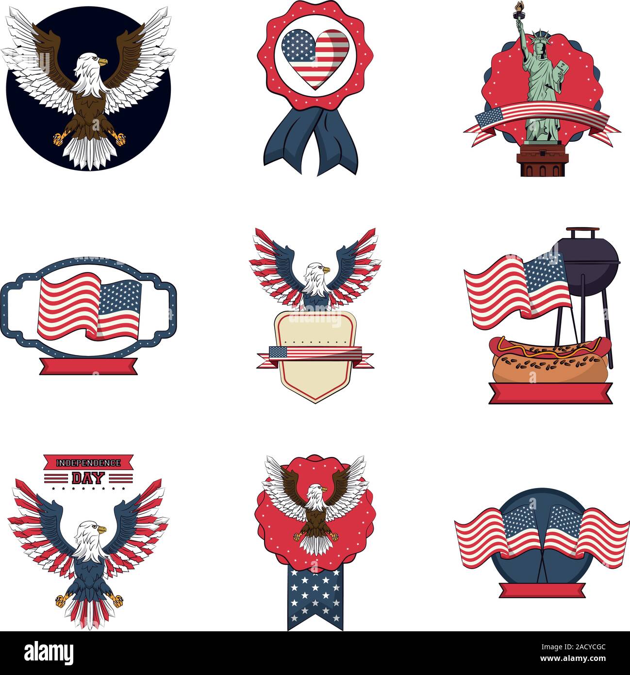 American flags bundle hi-res stock photography and images - Alamy