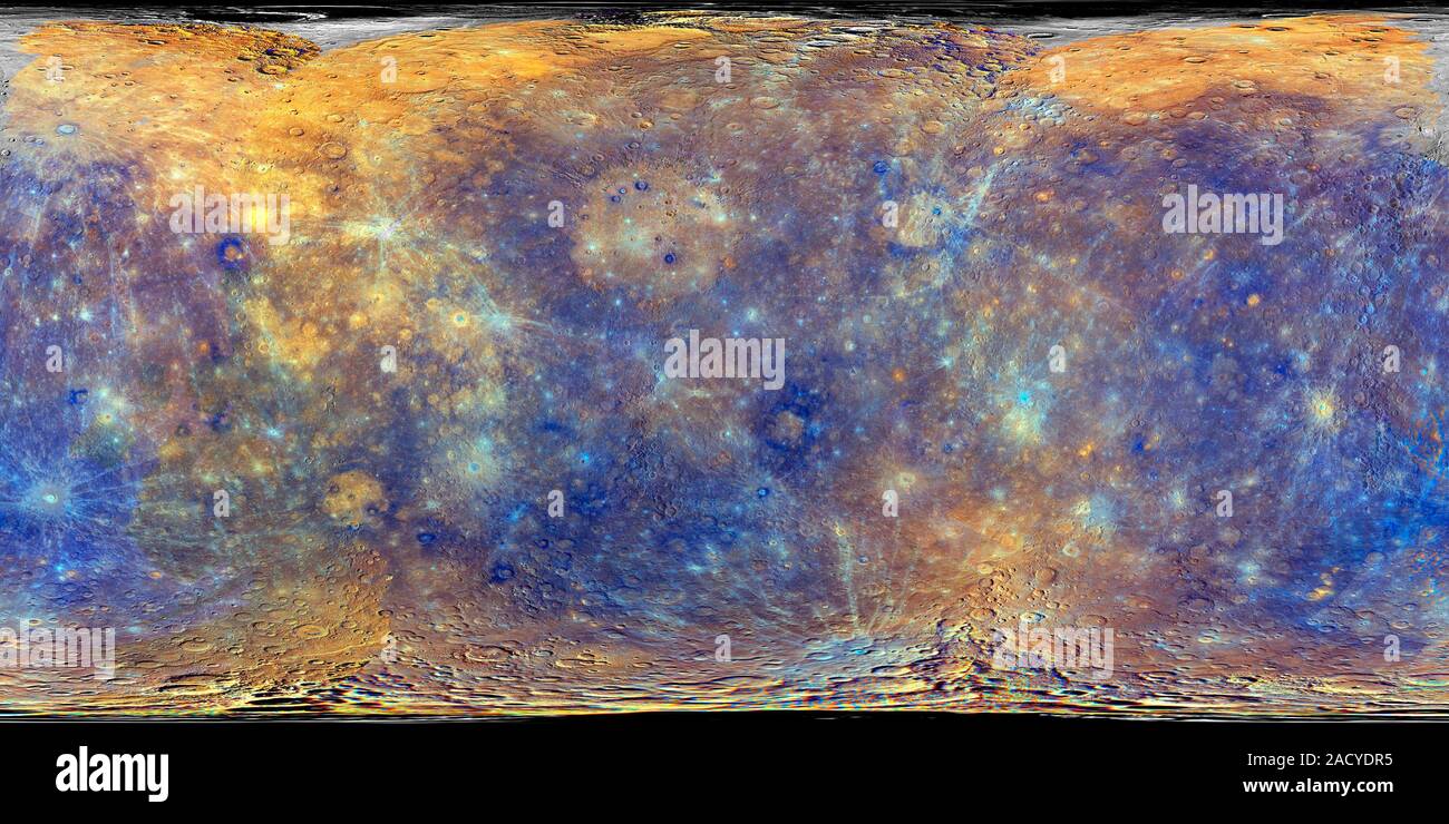 Mercury. Enhanced colour image showing the chemical, mineralogical, and ...