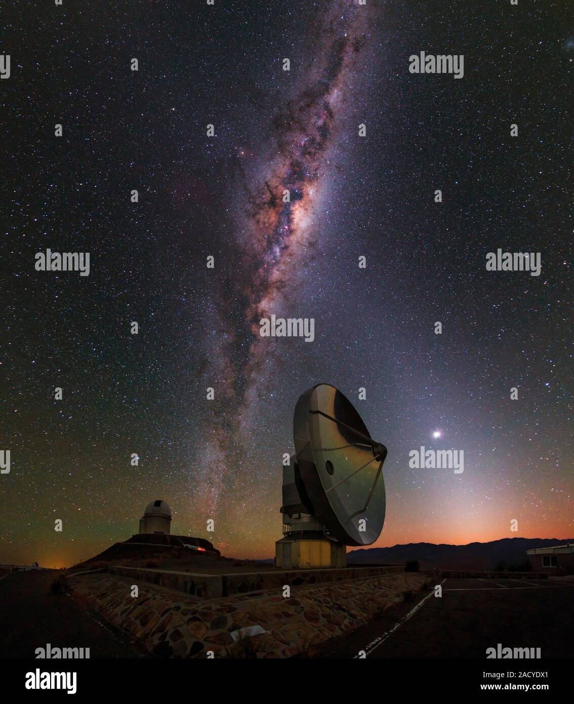 Milky Way over La Silla observatory. View of the Milky Way, Venus ...