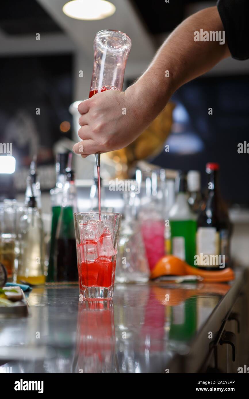 Bartender behind bar counter hi-res stock photography and images - Alamy