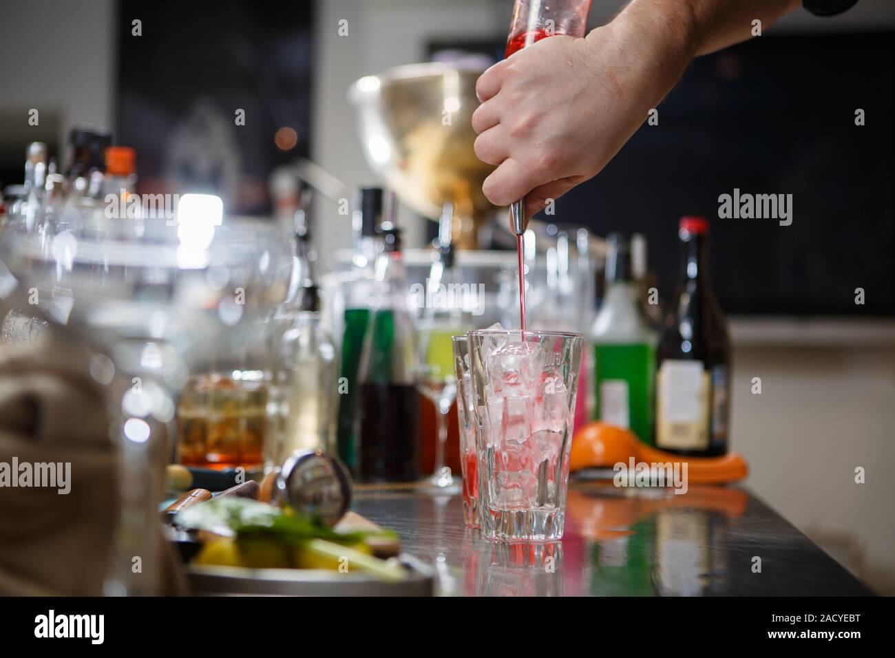 Bartender behind bar counter hi-res stock photography and images - Alamy
