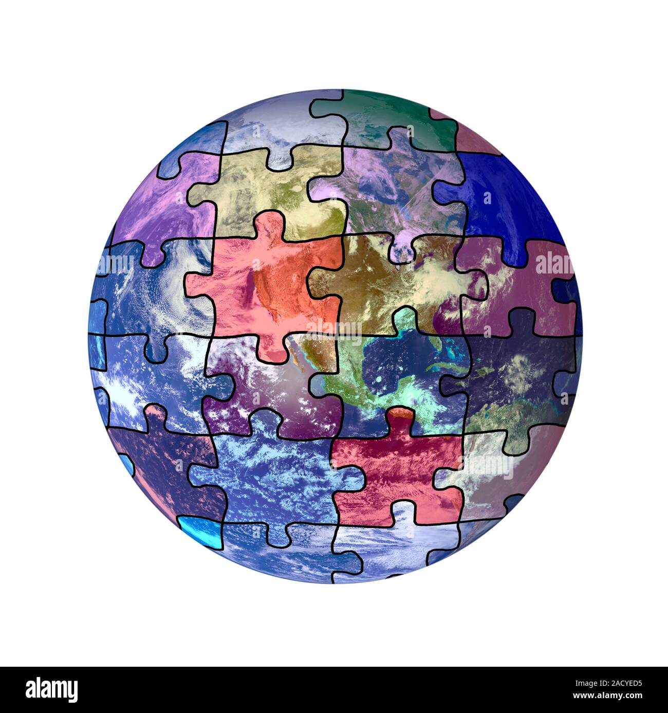 Global weather patterns. Conceptual artwork of an Earth globe in a form ...