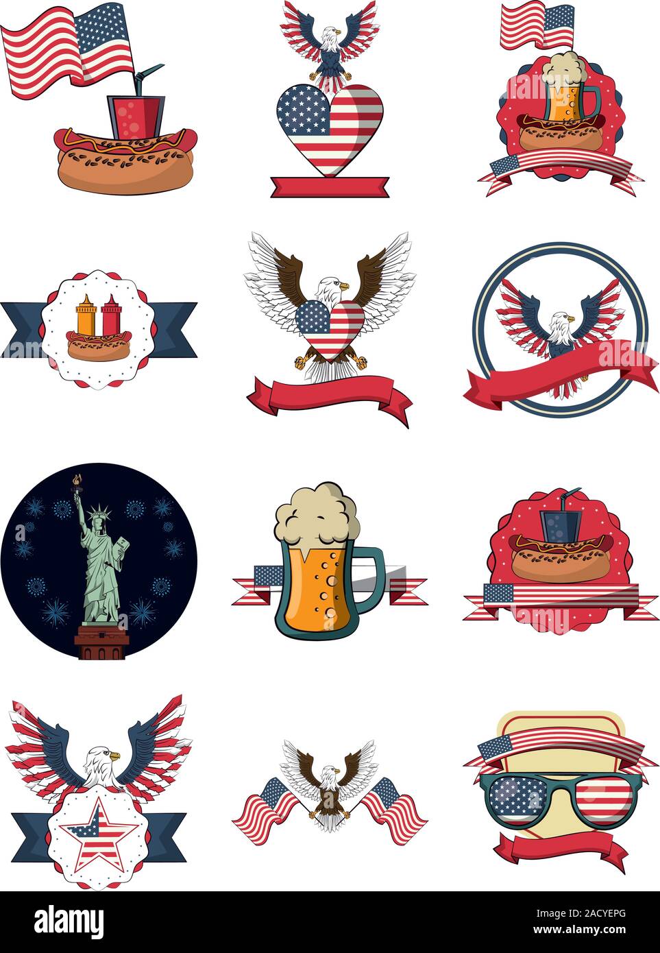 American flags bundle hi-res stock photography and images - Alamy