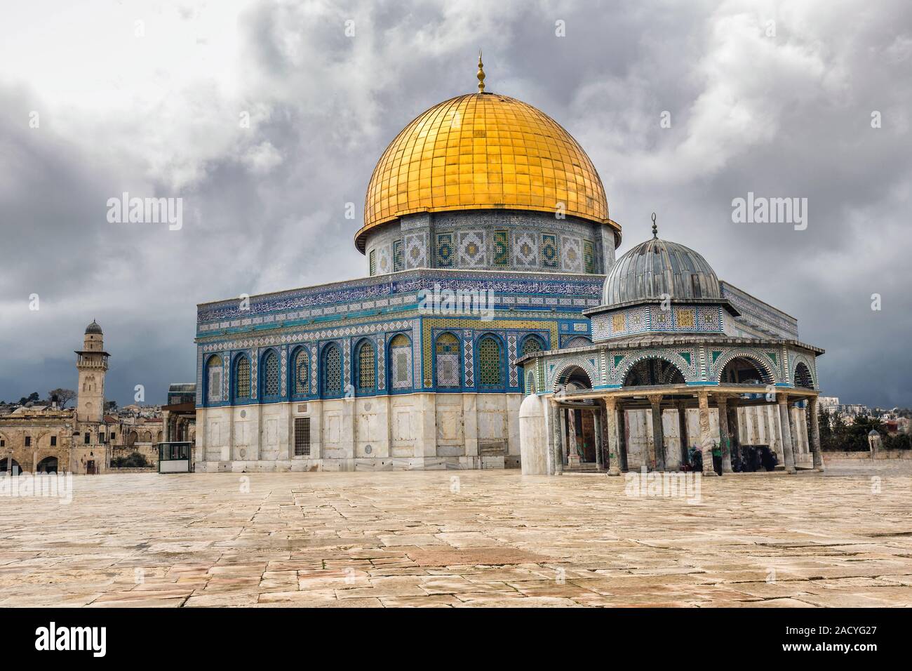 Dome of the rock, located on top of the Temple Mount. Temple Mount is ...