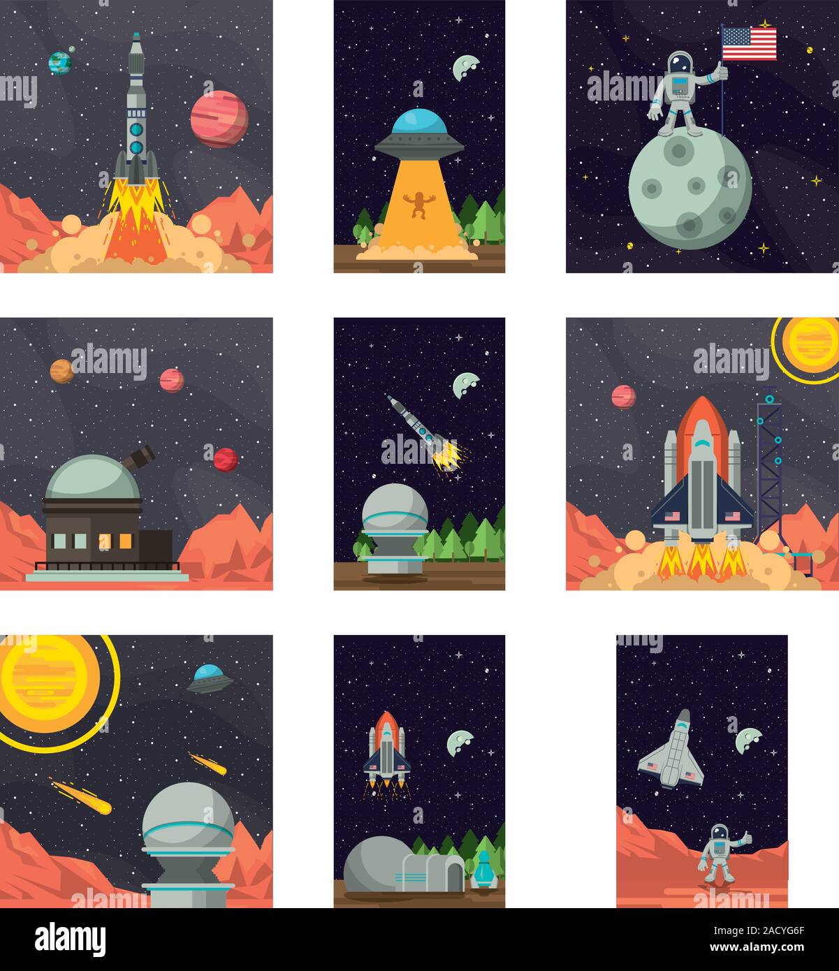 Astronaut vector bundle hi-res stock photography and images - Alamy