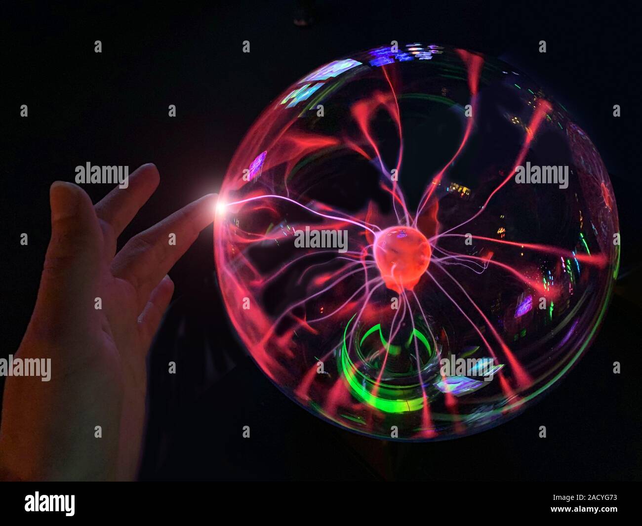 A plasma ball Image of Electric plasma education center Stock Photo - Alamy