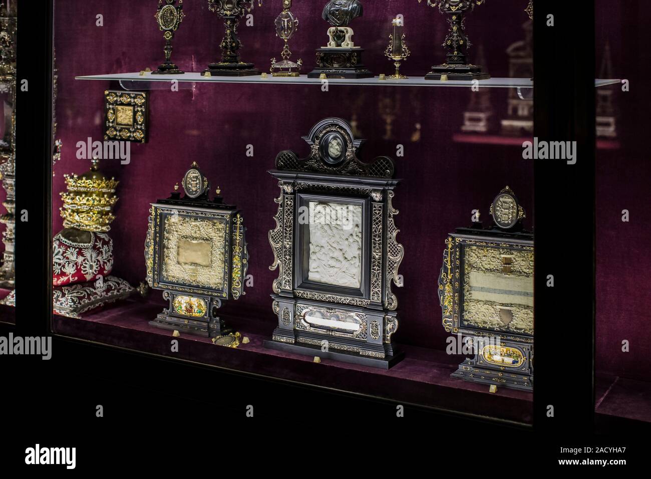 MUNICH, GERMANY - NOVEMBER 27, 2018 : The collection of holy relics in ...