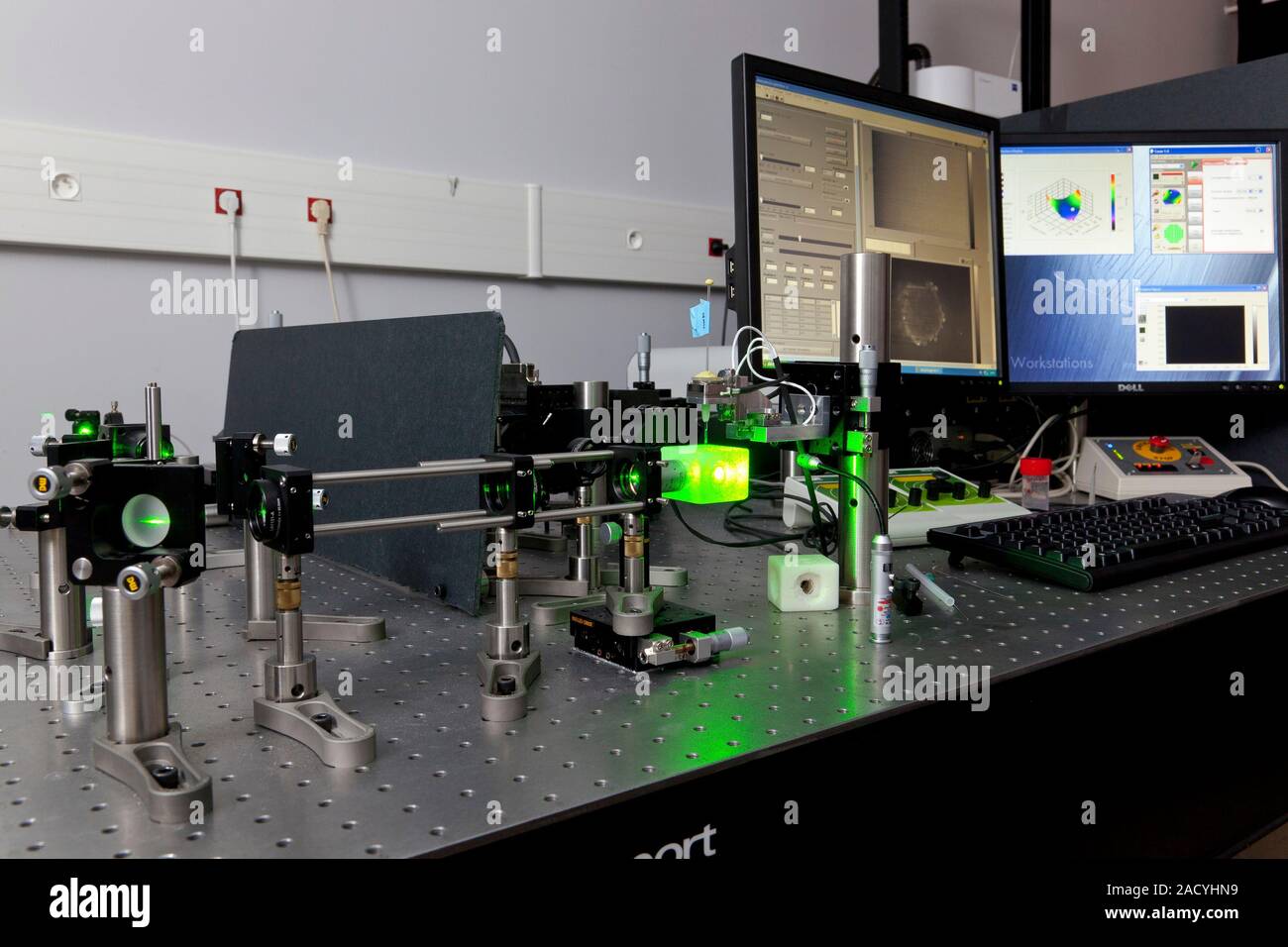 Single plane illumination microscope. View of a single plane ...