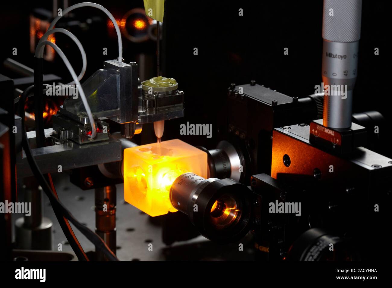 Single plane illumination microscope. Close-up of a single plane ...