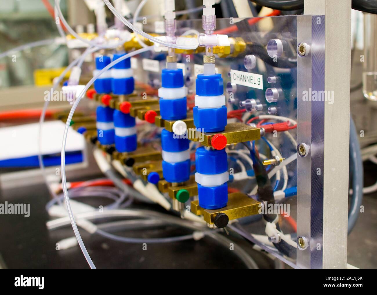 Battery 500 project, IBM research. Battery test cells being discharged ...