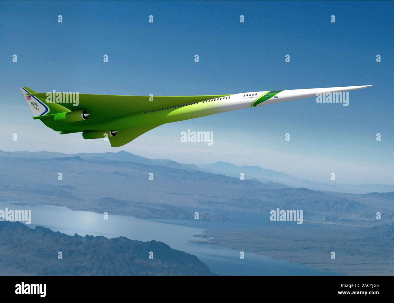 Supersonic plane concept. Computer illustration of the Lockheed Martin ...