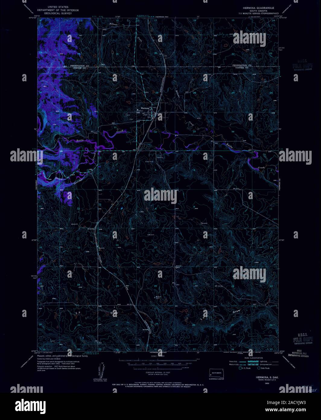 Map of hermosa south dakota hi-res stock photography and images - Alamy