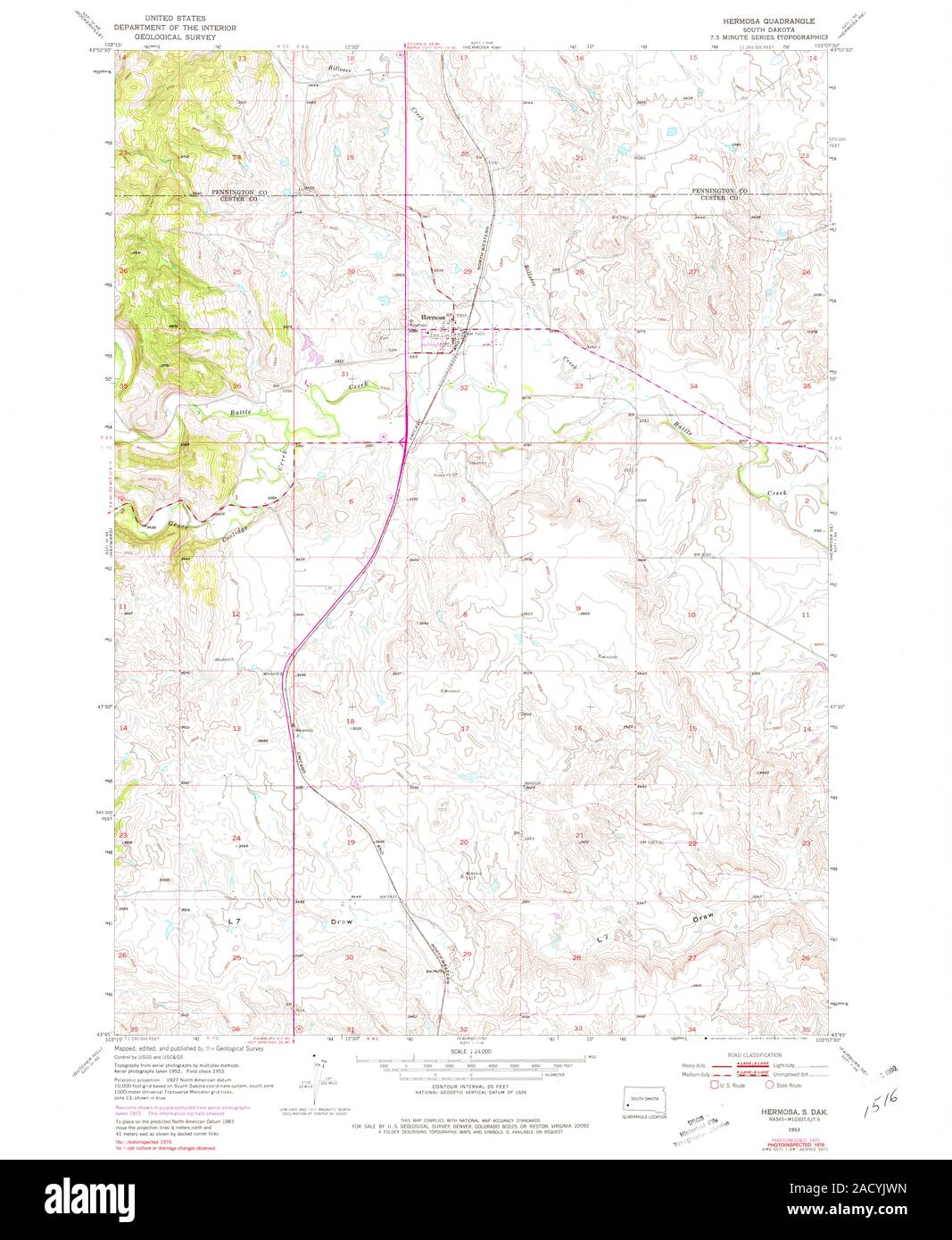 Map of hermosa south dakota hi-res stock photography and images - Alamy