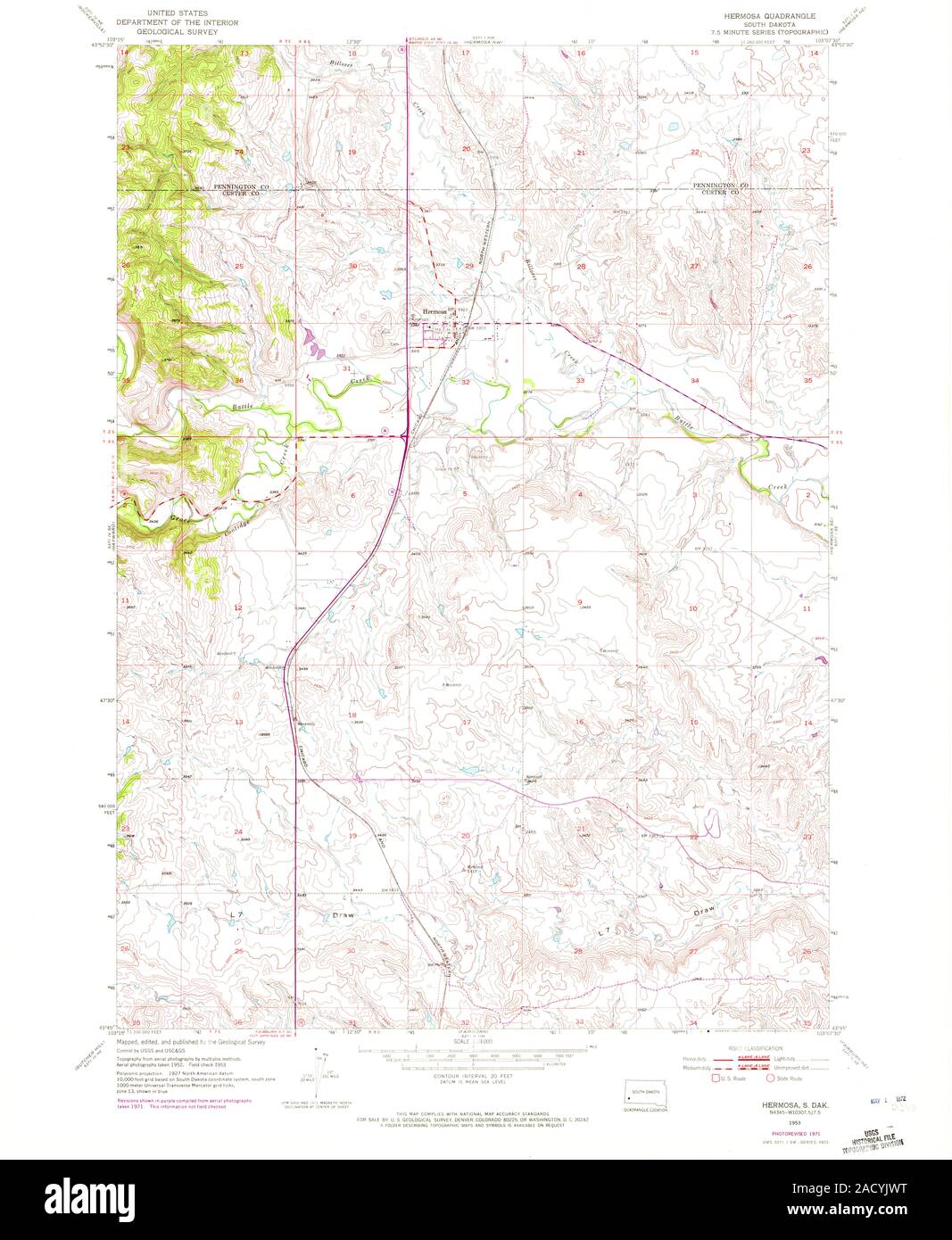 Map of hermosa south dakota hi-res stock photography and images - Alamy