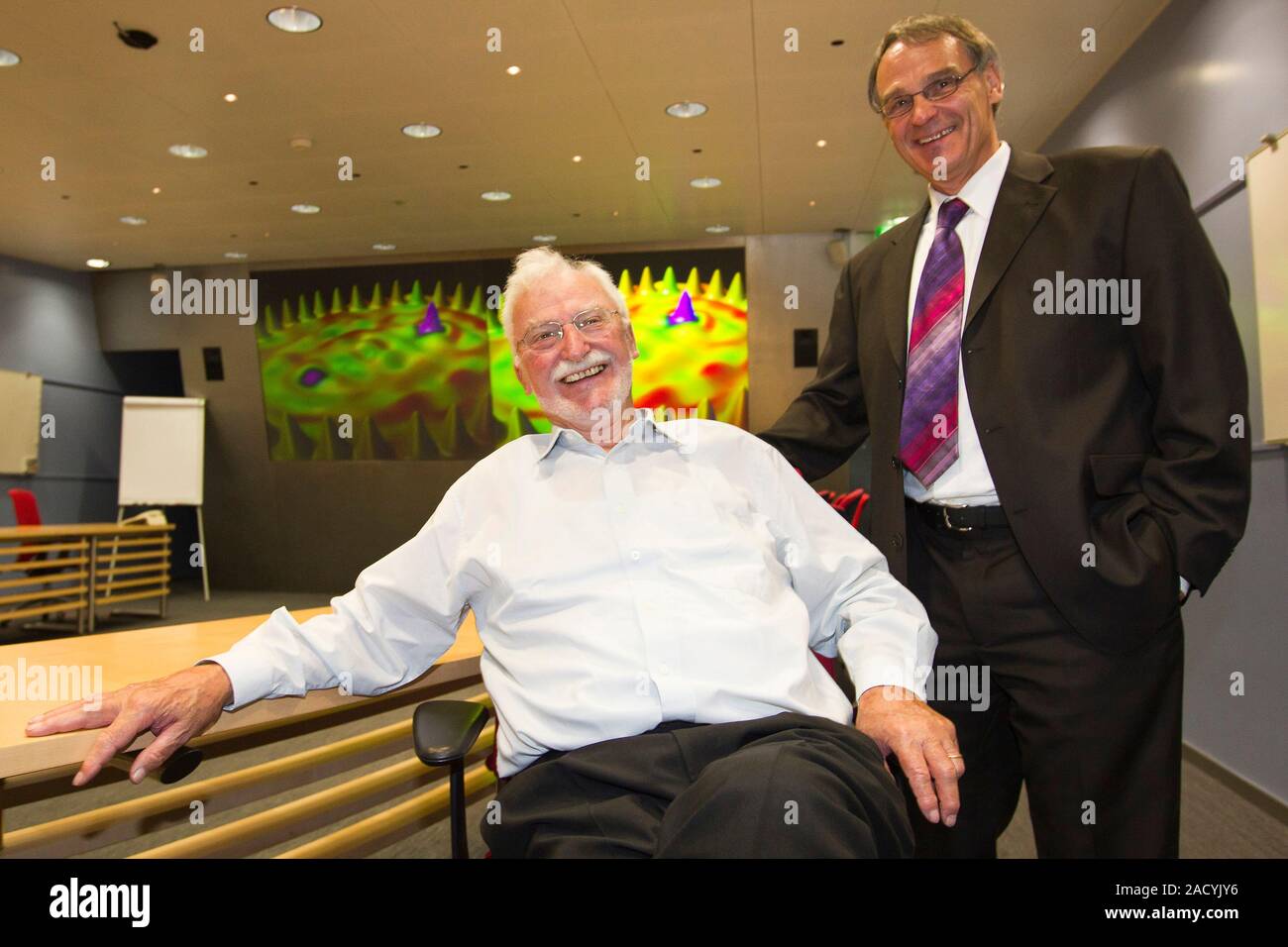 Rohrer and Binnig, IBM physicists. IBM Fellows and Nobel laureates ...