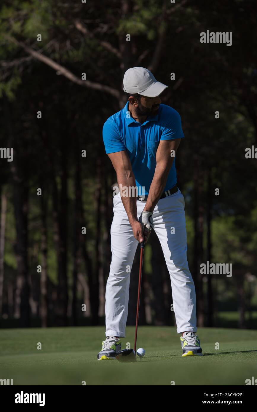 golf player hitting shot Stock Photo - Alamy