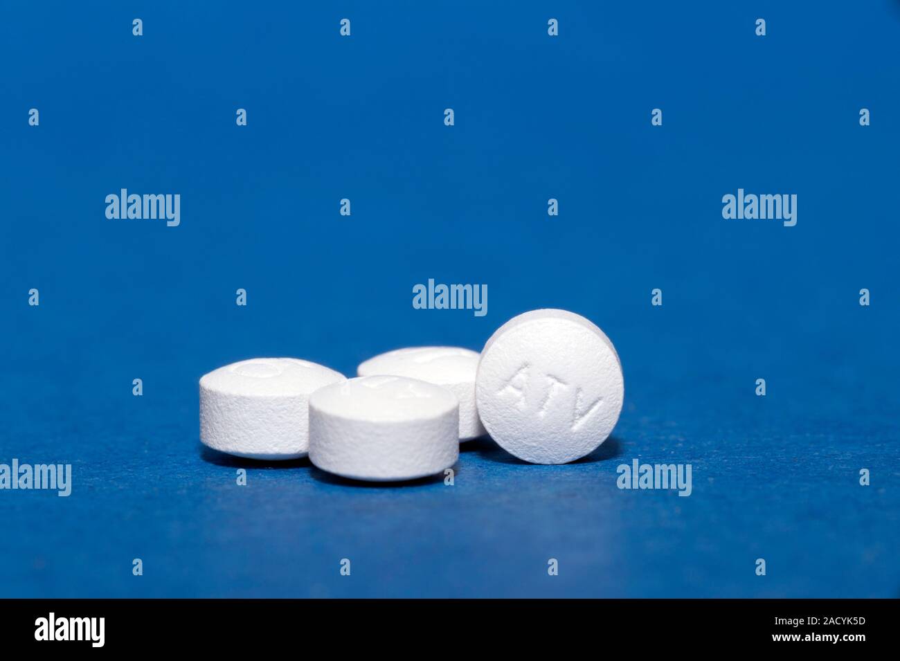 Atorvastatin cholesterol-lowering drug. Tablets of the cholesterol ...