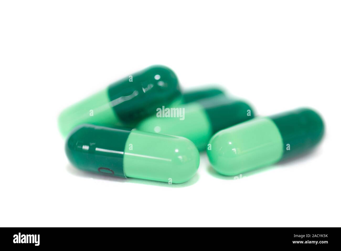 Cefalexin antibiotic drug. Capsules of the antibiotic drug cefalexin ...