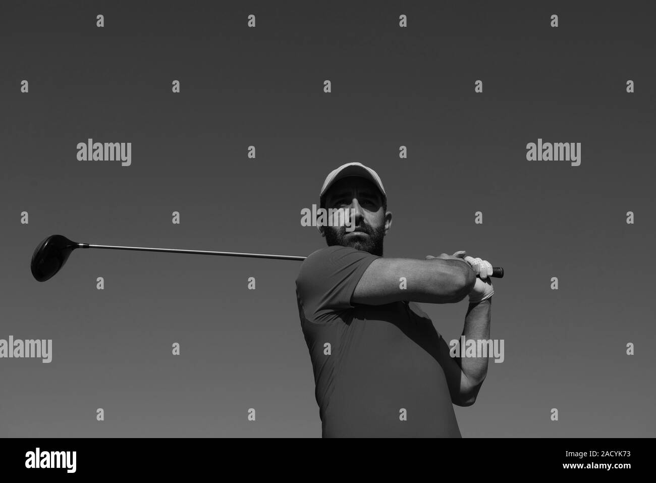 golf player hitting shot Stock Photo - Alamy