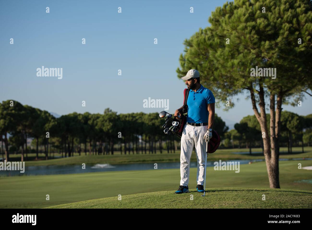 golf player portrait at course Stock Photo - Alamy