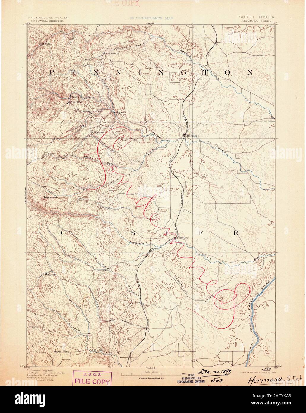 Map of hermosa south dakota hi-res stock photography and images - Alamy