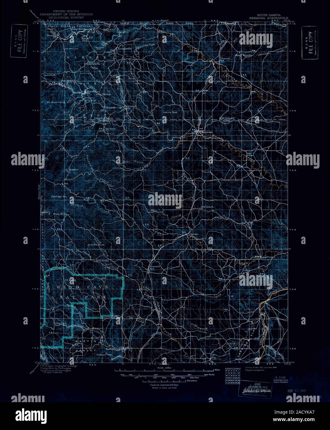 Map of hermosa south dakota hi-res stock photography and images - Alamy