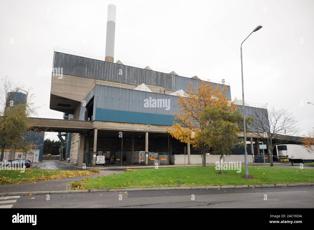 Waste incinerator. Waste is incinerated here to generate energy. This ...