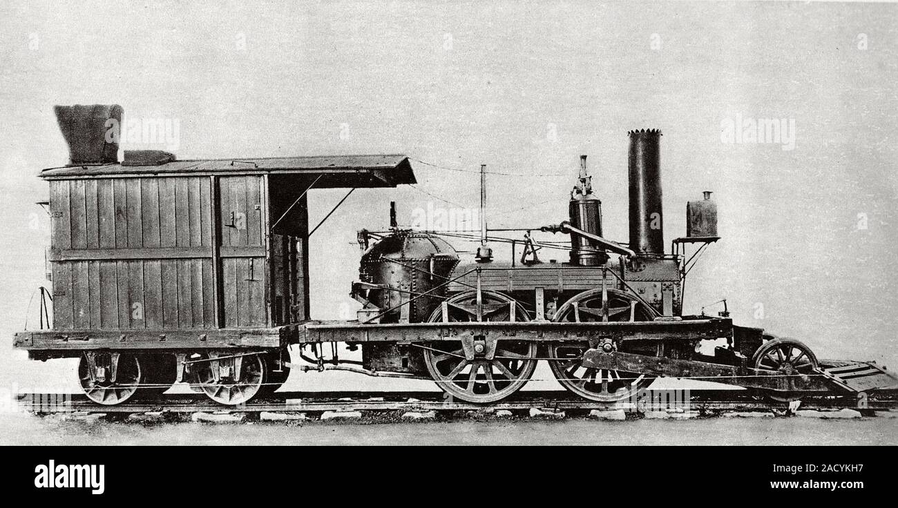 John Bull locomotive, historical image. This early British-built steam ...